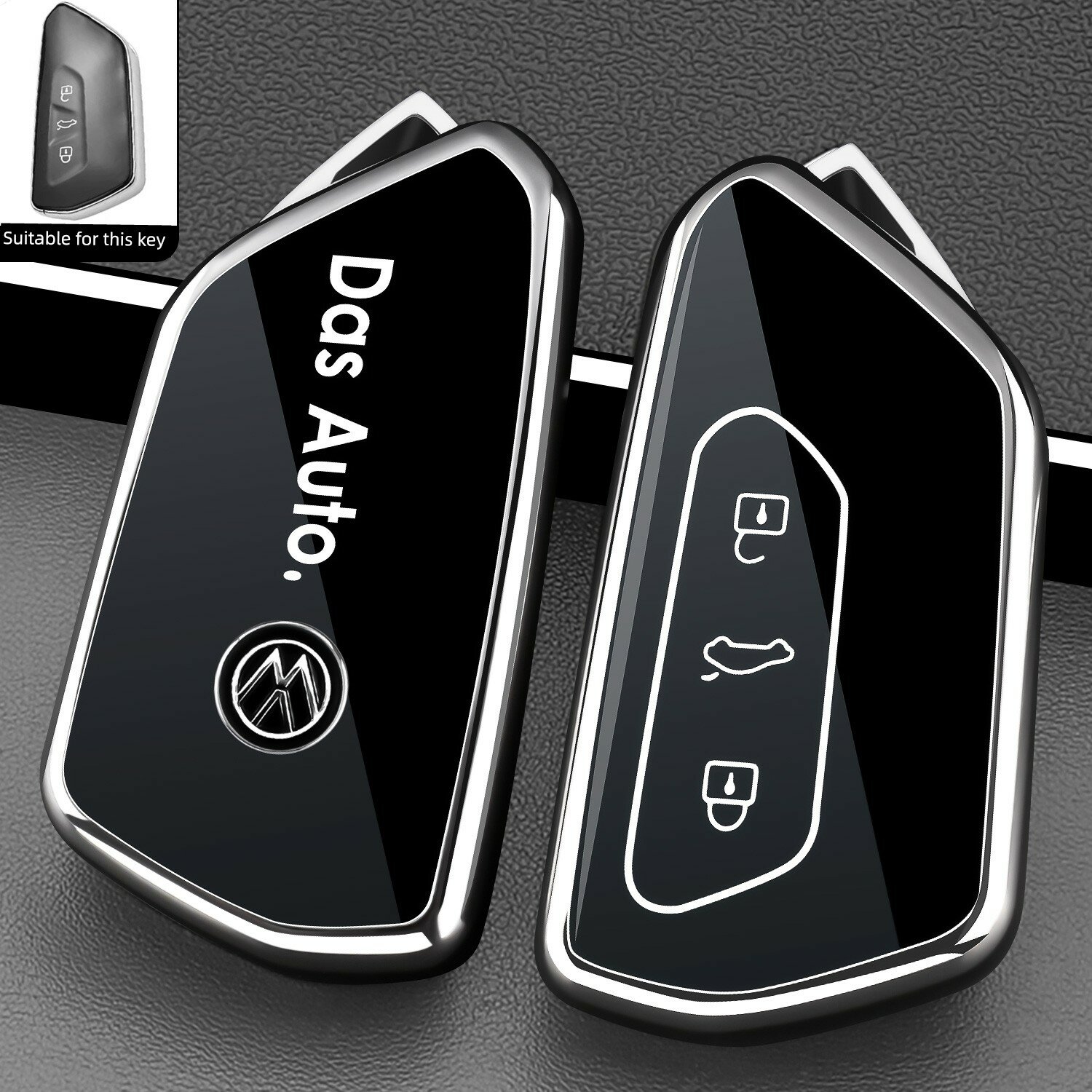 Автомобильный чехол для ключа Volkswagen Passat, черный одинарная оболочка без замка для моделей 2023-2024, простой