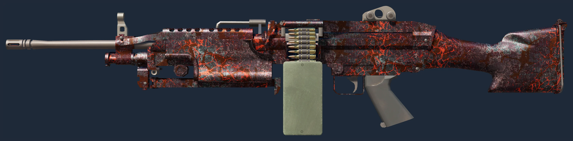 StatTrak™ M249 | Магма (Немного поношенное) Скины CS2 с быстрой автовыдачей steam trade