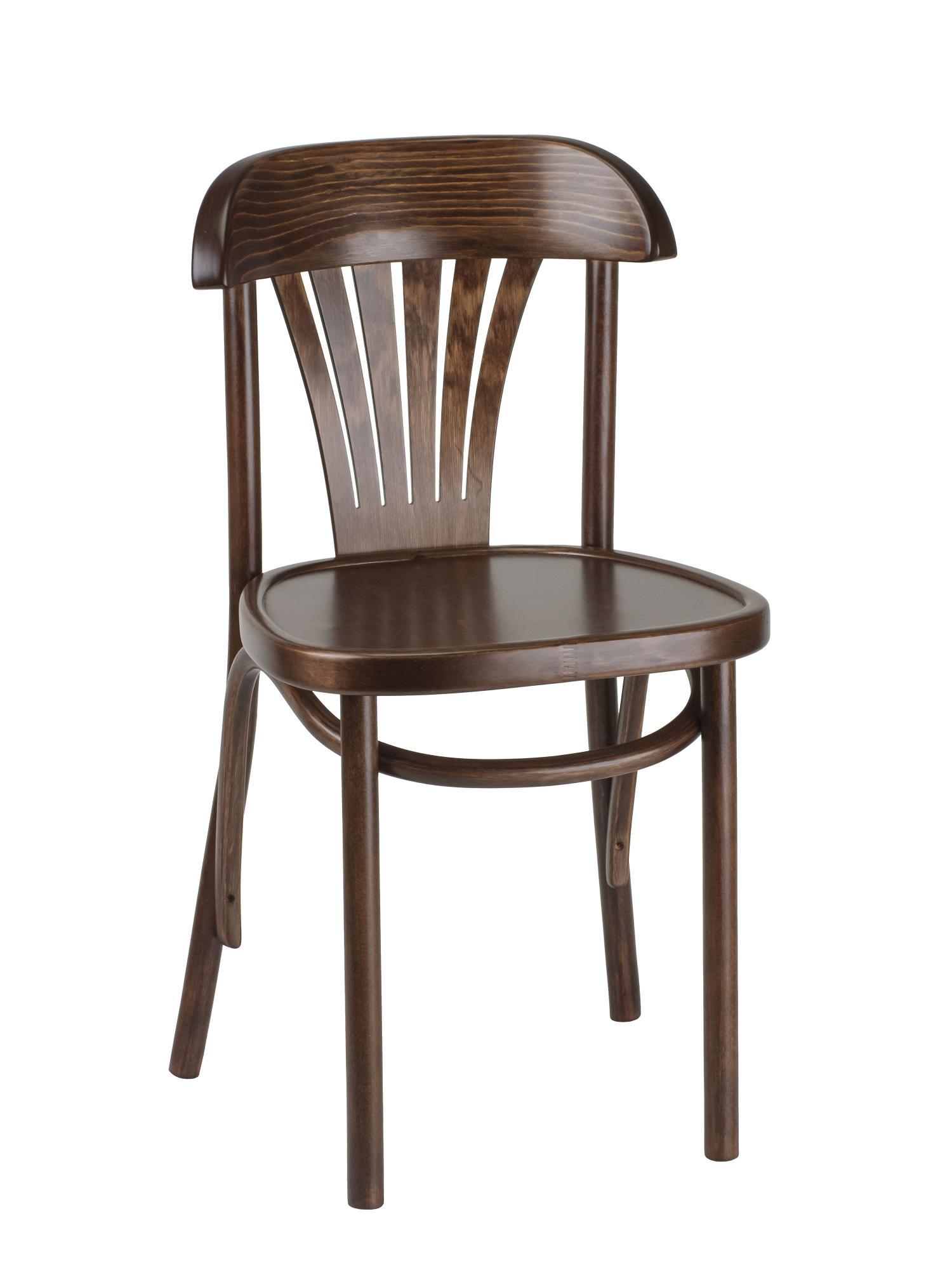 Стул венский деревянный Астра Классик темный тон с твердым сиденьем, без подлокотников