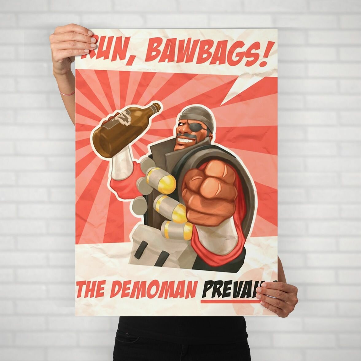 Плакат на стену для интерьера Team Fortress 2 (Подрывник 1) - Постер по игре формата А1 (60x84 см)