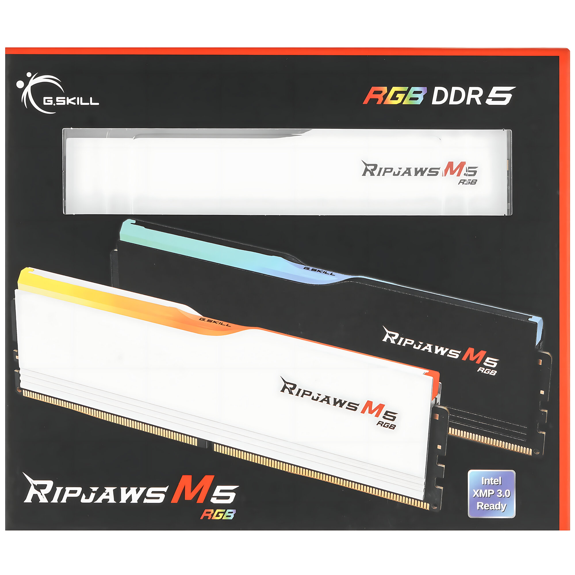 Модуль памяти DIMM DDR5 96Gb, 6400Mhz, 2x48Gb, G.Skill Ripjaws S5 White (F5-6400J3239F48GX2-RM5RW)