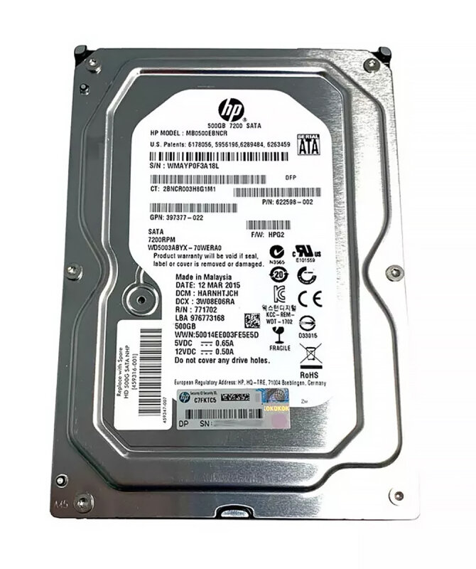 Жесткий диск HP 458941-B21 500Gb SATAII 3,5" HDD