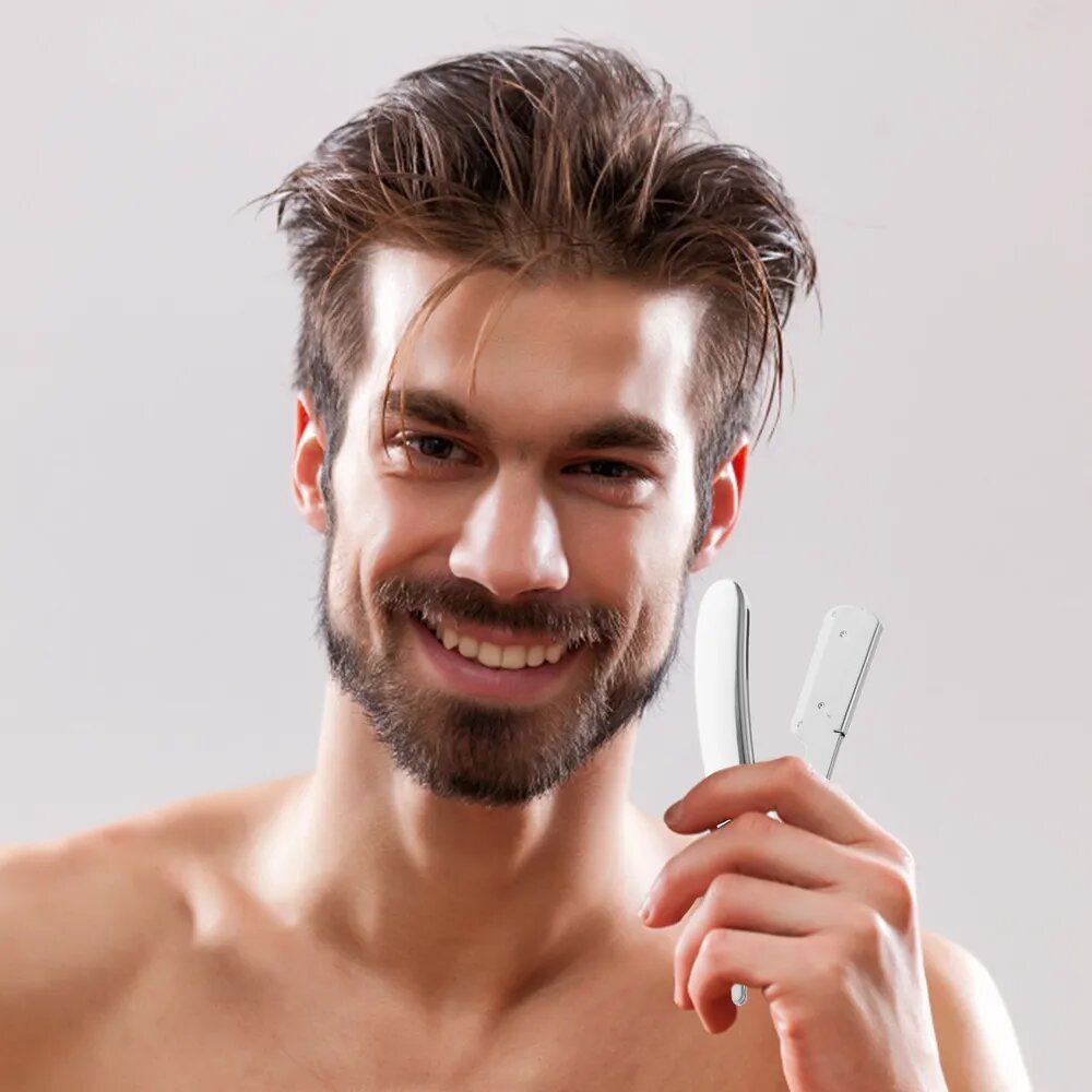 Складной держатель для лезвий мужской бритвы из металла с покрытием для аккуратного бритья