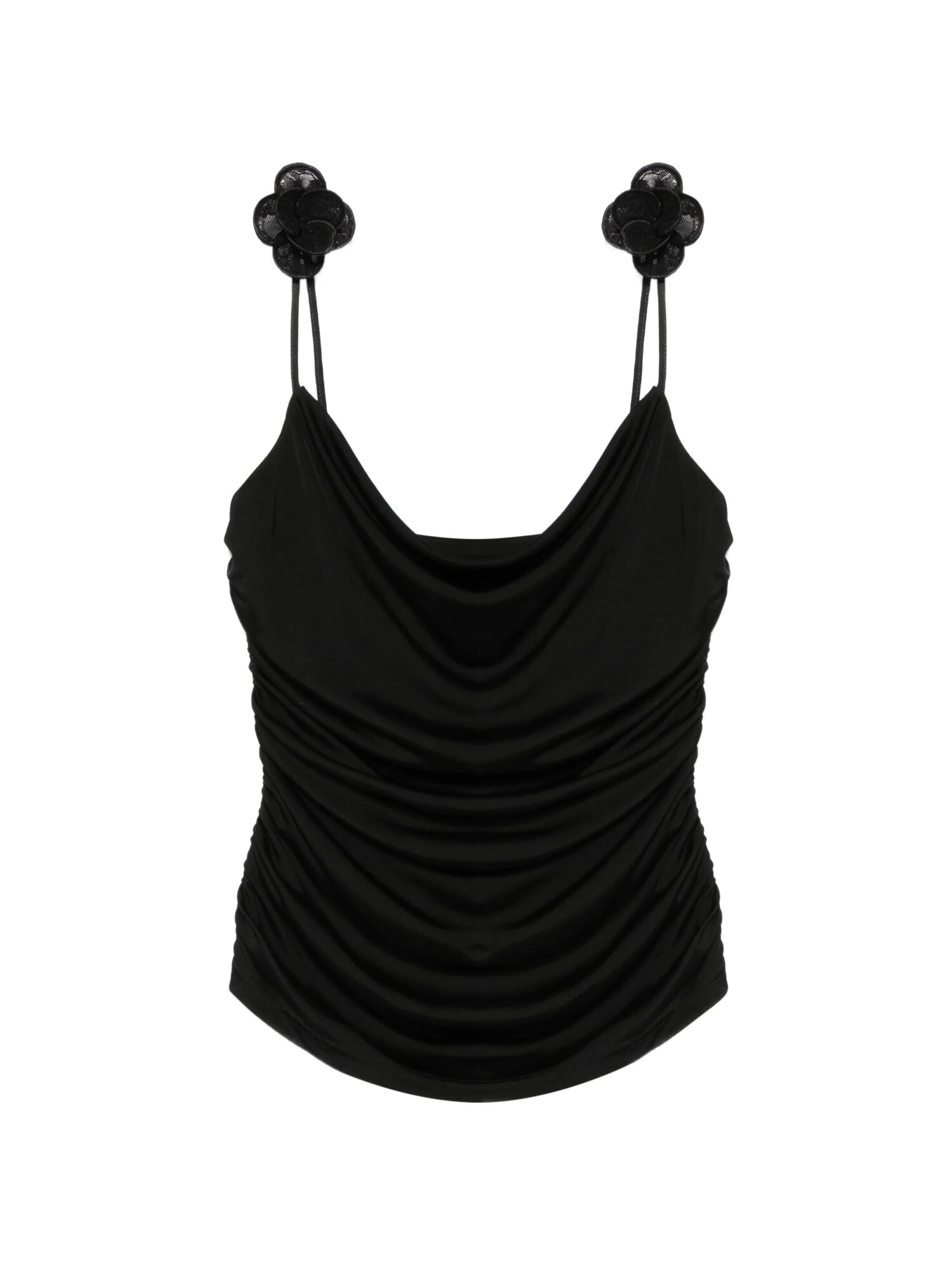Топ Floral-applique gathered top