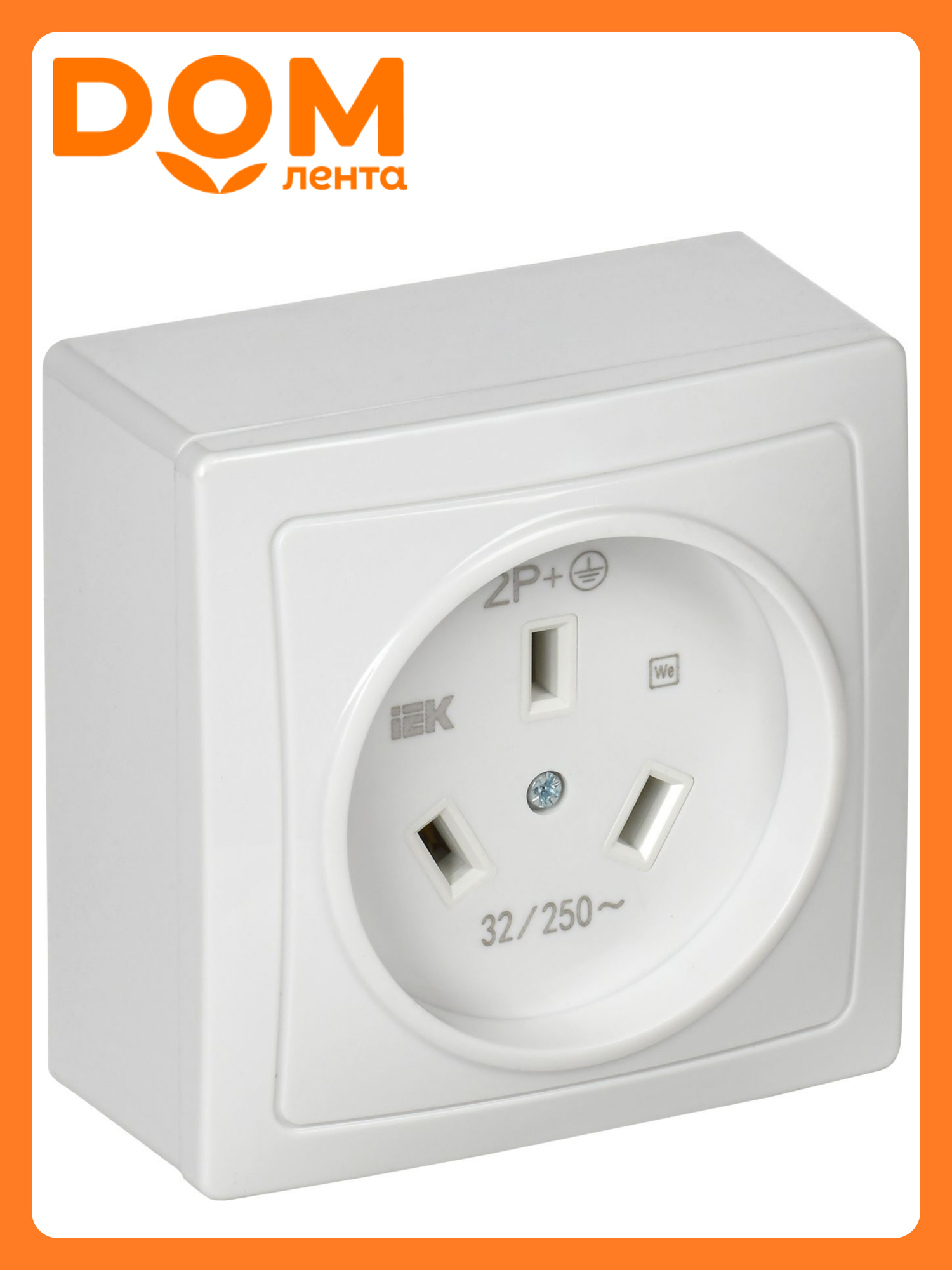 Розетка IEK Рпл10-К, для плиты, с заземлением, белая, пластик, 32A