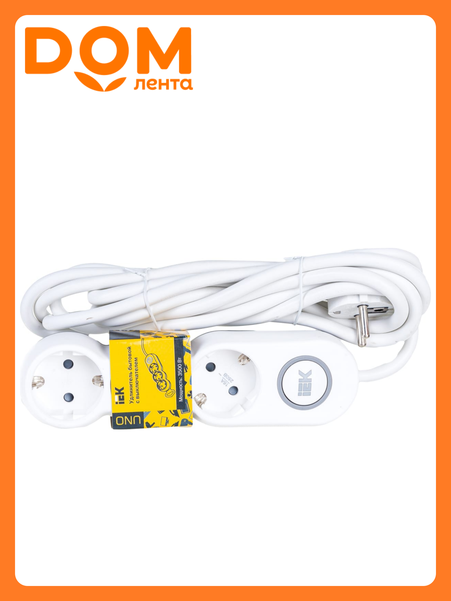 Удлинитель У03В 3 места 2P+PE/3м 3х1,5мм2 16А/250В UNO IEK