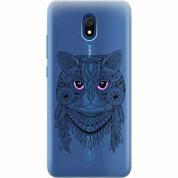 Ультратонкий силиконовый чехол-накладка для Xiaomi Redmi 8A с 3D принтом "Grand Cat"