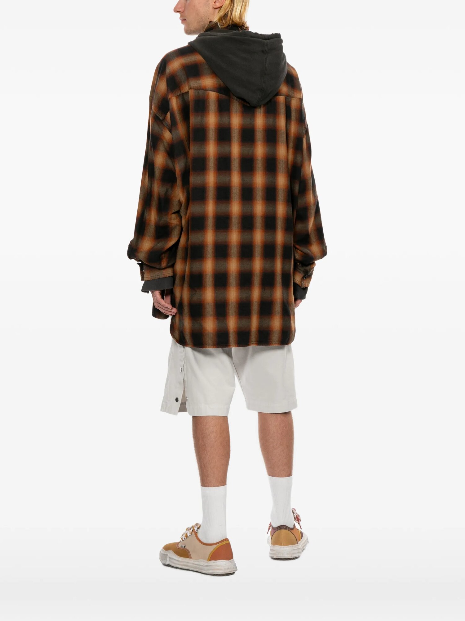 Рубашка MAISON MIHARA YASUHIRO Hooded checked shirt, размер 46 — фото 1