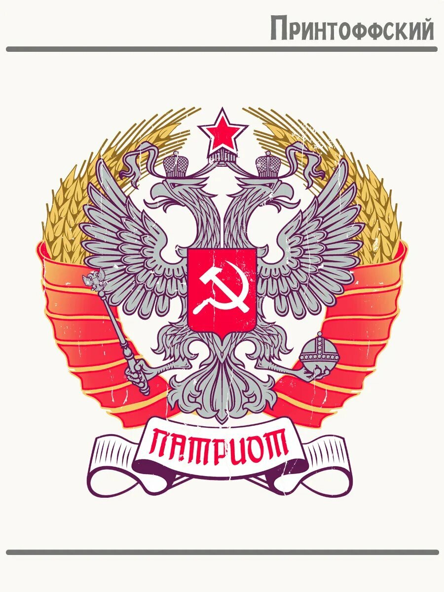 Термонаклейка для одежды и аксессуаров DTF-печать герб россии патриот день россии