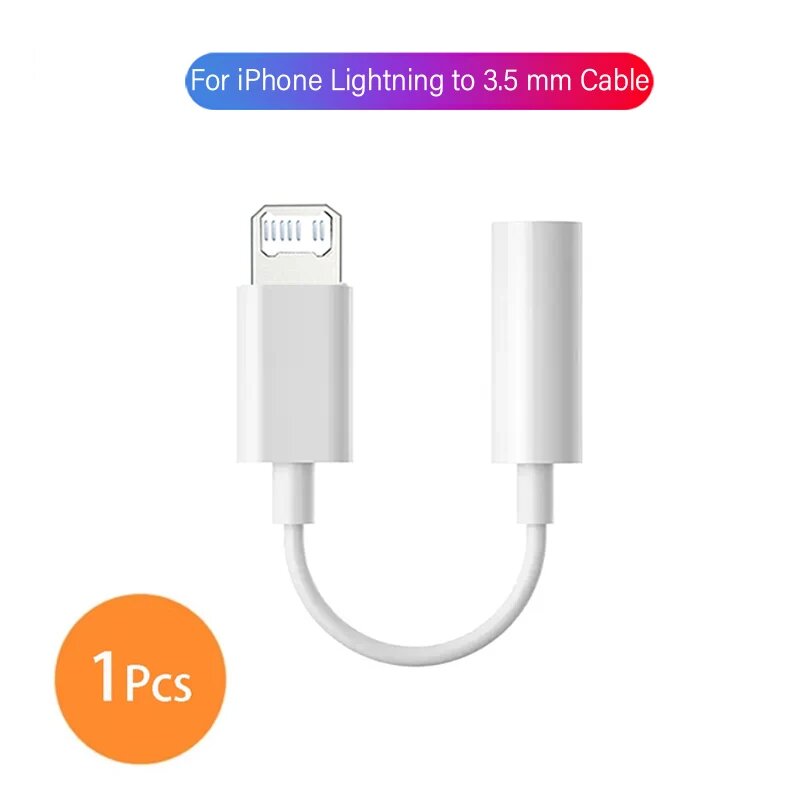 Apple оригинальный Lightning на 3,5 мм разъем для наушников Aux Кабель-адаптер для iPhone White 1Pcs