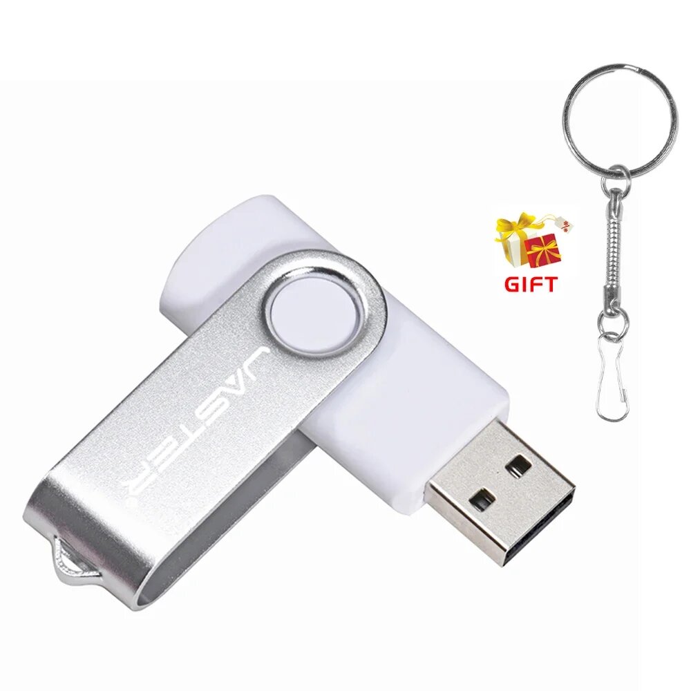 Флэш-накопитель JASTER Plastic USB 2.0 128 ГБ / 64 ГБ / 32 ГБ / 16 ГБ 128 GB, White