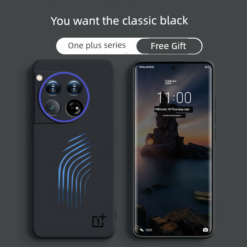 Силиконовый чехол для OnePlus 15, матовый черный, дизайн помп, полное покрытие объектива