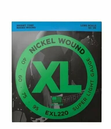Daddario EXL220 4 струны бас-гитара 40-95 никель обмотка богатый звук прочный для любителей музыки гитарные аксессуары