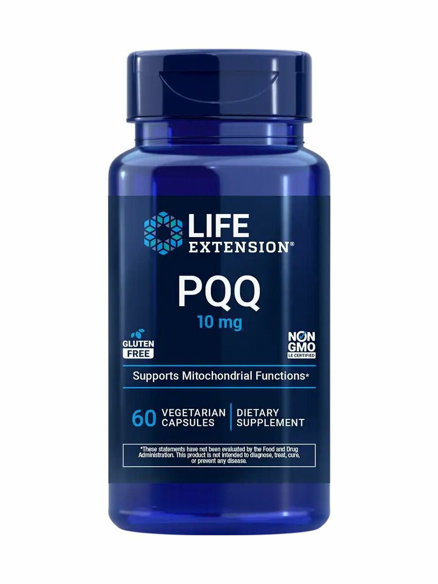 Life Extension PQQ 10 мг 60 капсул пирролохинолинхинон, антиоксидант для обновления митохондрий