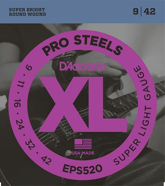 XL PRO STEEL Струны для электрогитары Super Light 9-42 D Addario EPS520