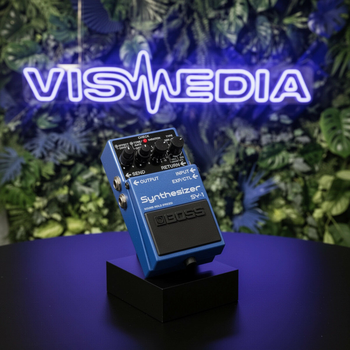 Педаль эффектов Boss "SY-1", для бас-гитары и электрогитары, портативная, цифровая, синяя