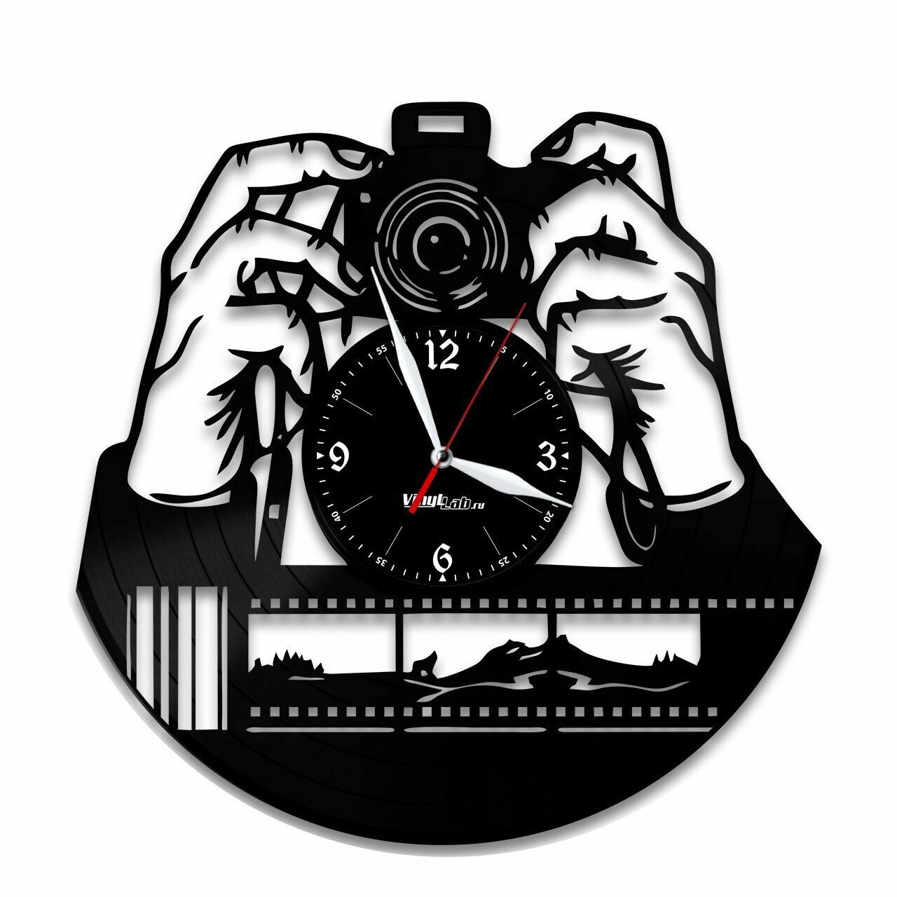 Часы из виниловой пластинки (c) VinylLab Фотограф, диаметр 30 см