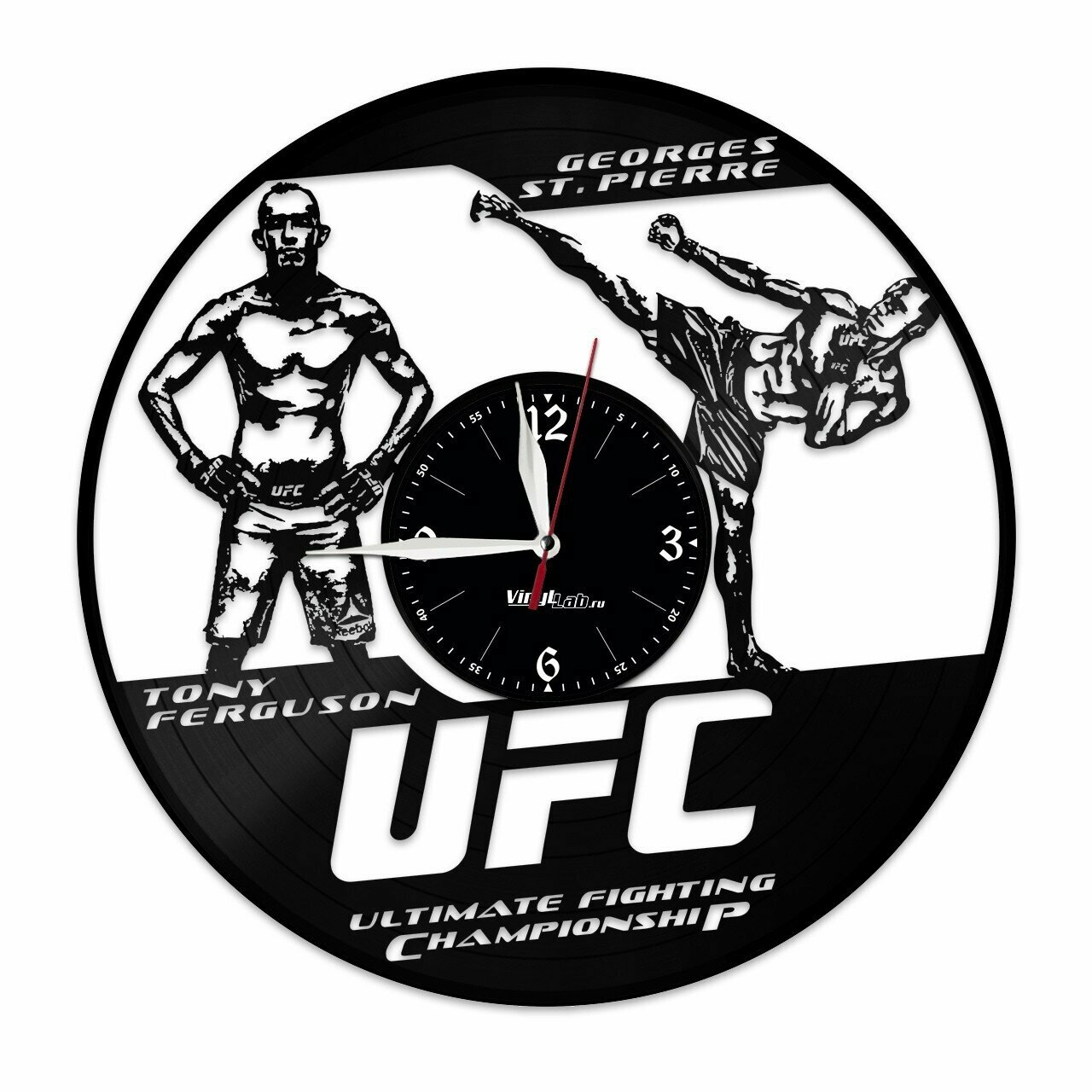 Часы из виниловой пластинки (c) VinylLab UFC, диаметр 30 см, оригинал