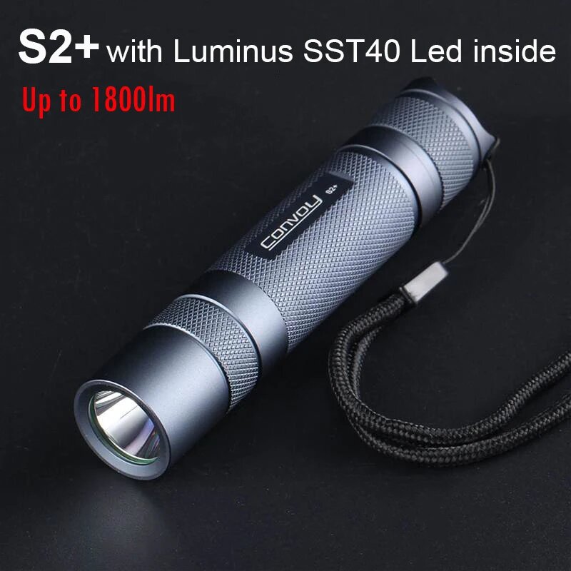 Фонарик Convoy S2 Plus Grey, 1800lm, 5000K