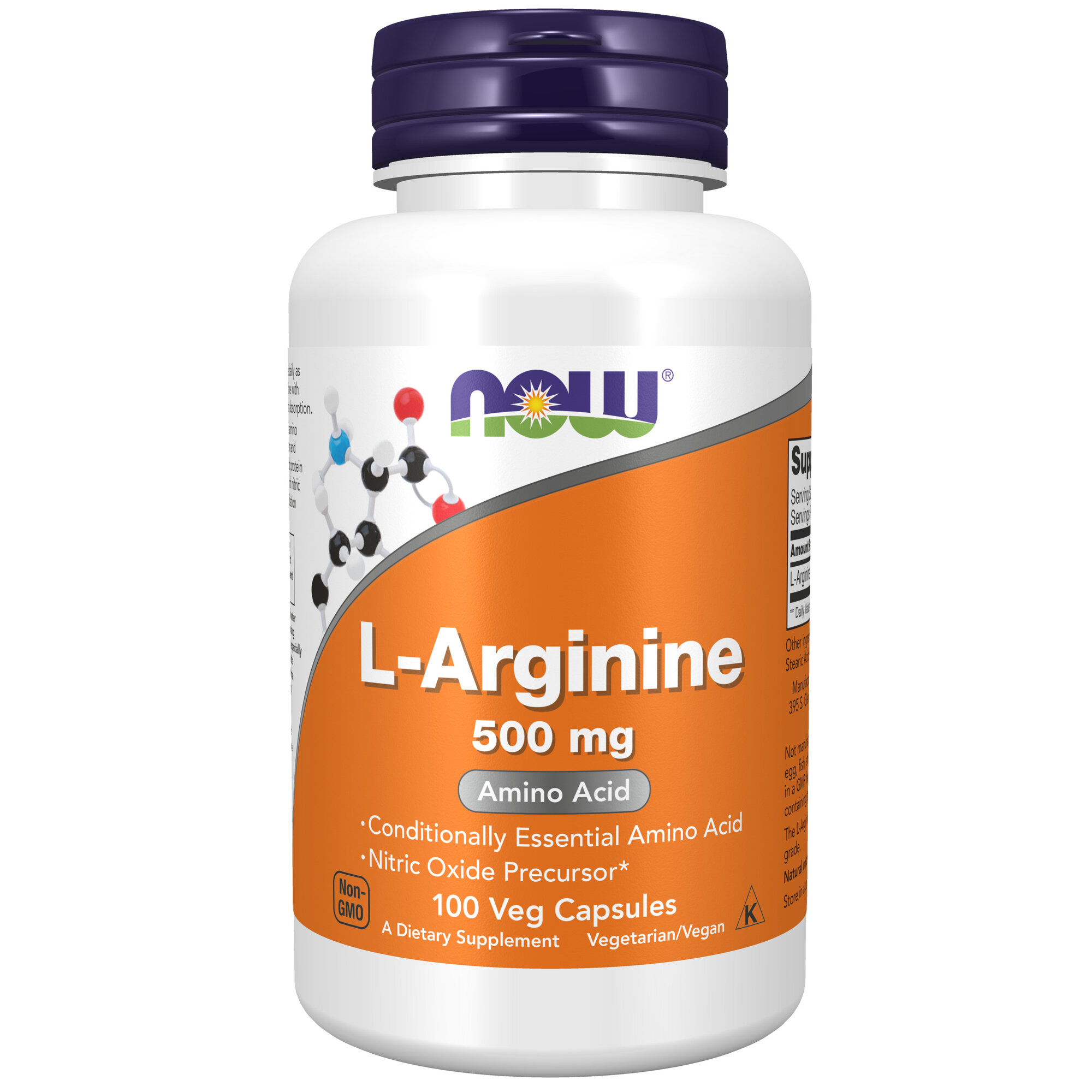 NOW L-Arginine 500mg, аминокислоты для похудения, набор мышечной массы, обмен веществ, 100капсул