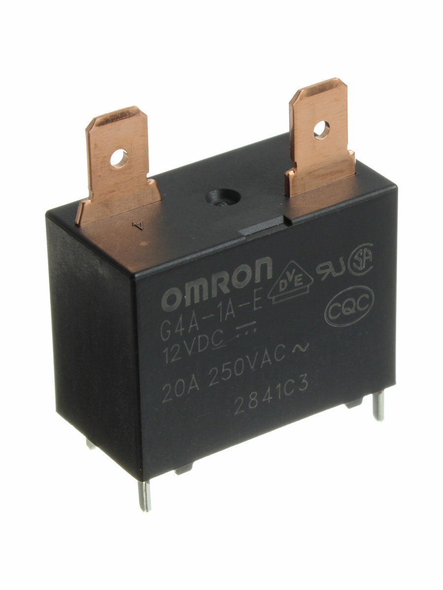 Реле 12В, 1 группа 20А 250VAC Omron G4A-1A-E 12VDC SPST-NO