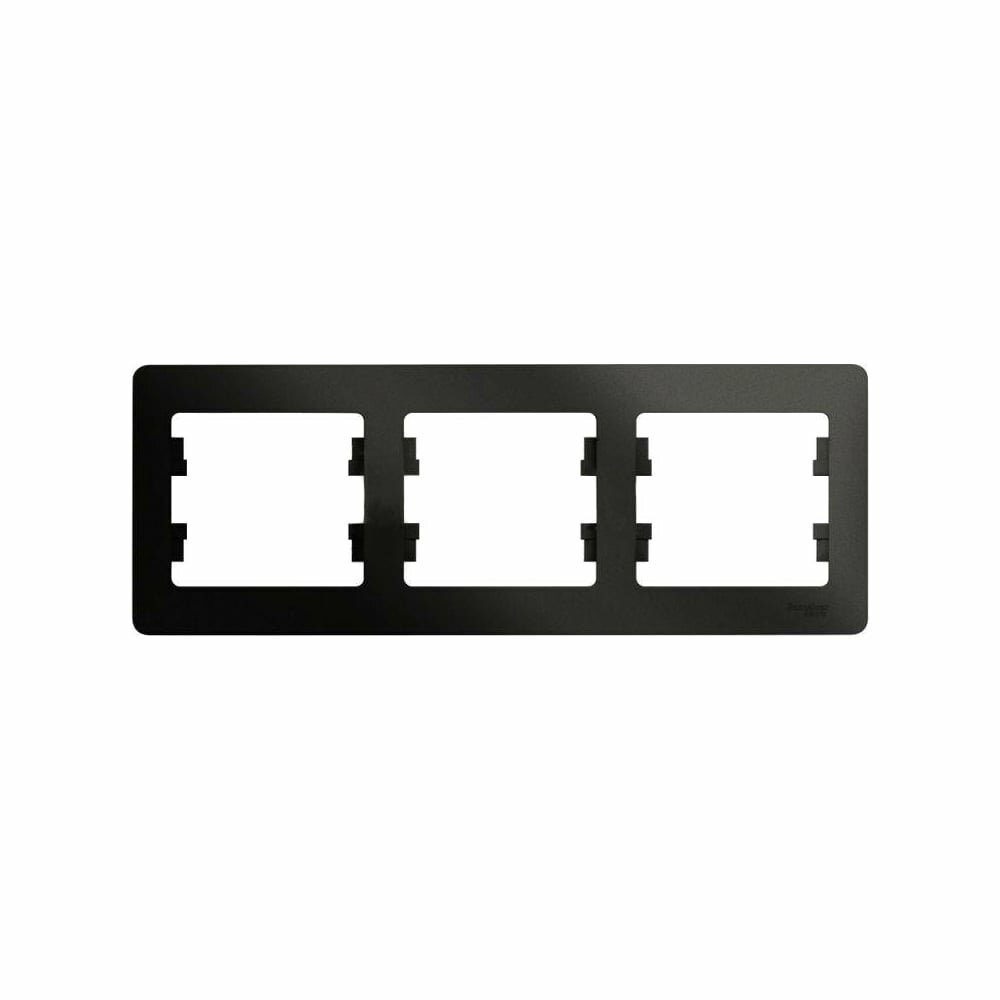 3-постовая горизонтальная рамка Systeme Electric GLOSSA антрацит GSL000703