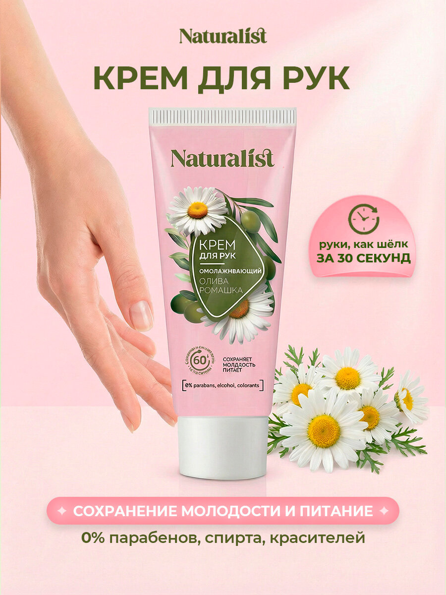 Крем для рук питательный Омолаживающий Naturalist 75мл