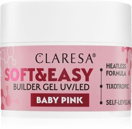 Claresa Лак для ногтей Soft&Easy Builder Gel, оттенок baby pink, 45 г