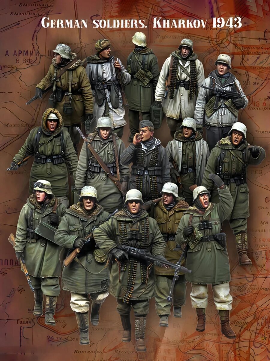 Наборы фигурок MEEKLION MODEL 1/35 смола военная тема 15 человек