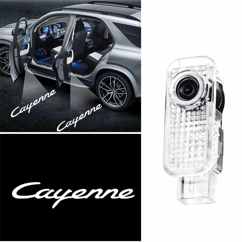 2 шт автомобильные дверные фонари с логотипом проектор для Порше, Porsche Cayenne 955 957 2003-2010