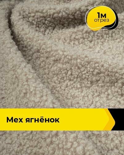 Ткань для шитья и рукоделия Мех "Ягнёнок", отрез 1 м * 170 см, цвет бежевый