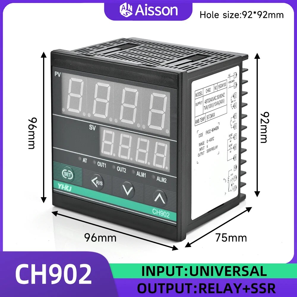 Терморегулятор CH902, цвет CH902, универсальный вход, Relay+SSR