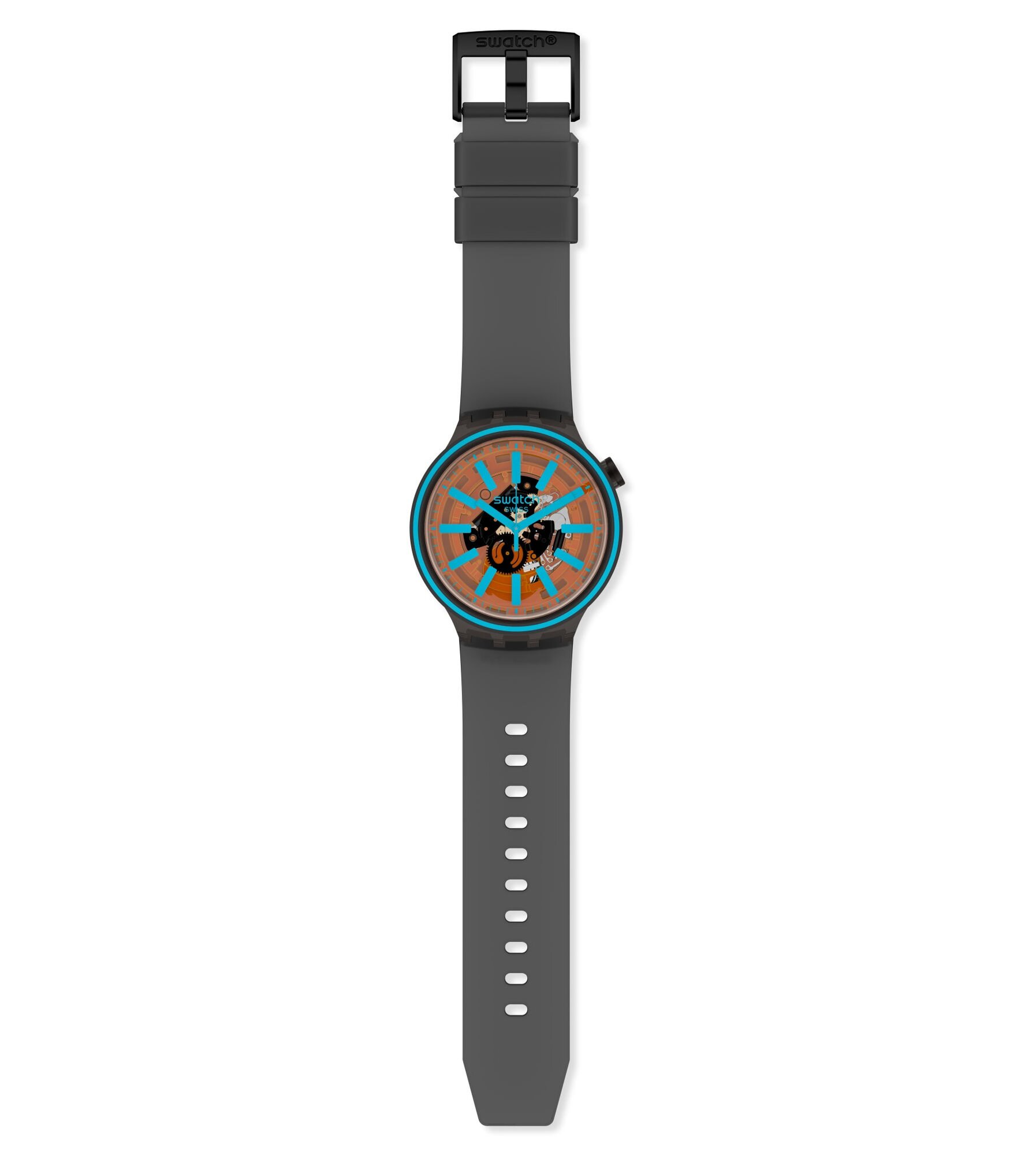 Наручные часы Swatch, бирюзовый, черный, красный — фото 1