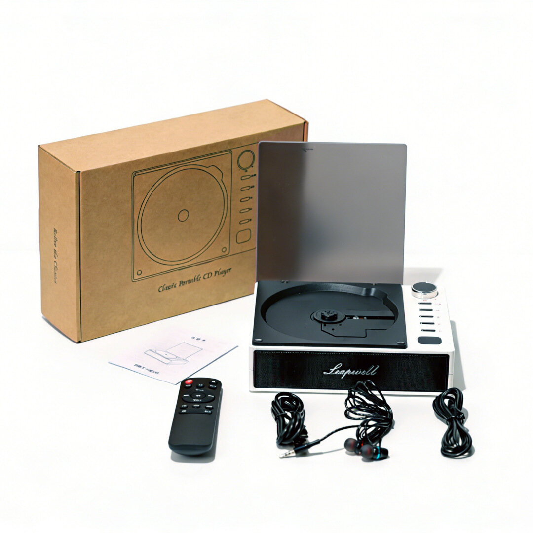 Портативный CD-плеер, FM-радио, Bluetooth-колонка, пульт дистанционного управления