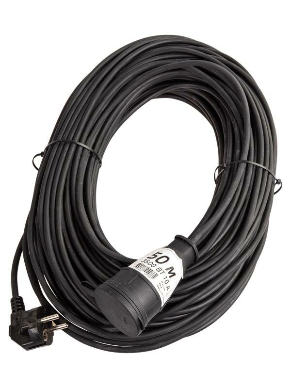 Удлинитель-шнур 1х50м 10А IP44 3500Вт 220-350В КГ 2х1.0мм каучук космос YSHKsm50m-1g(10A)KG