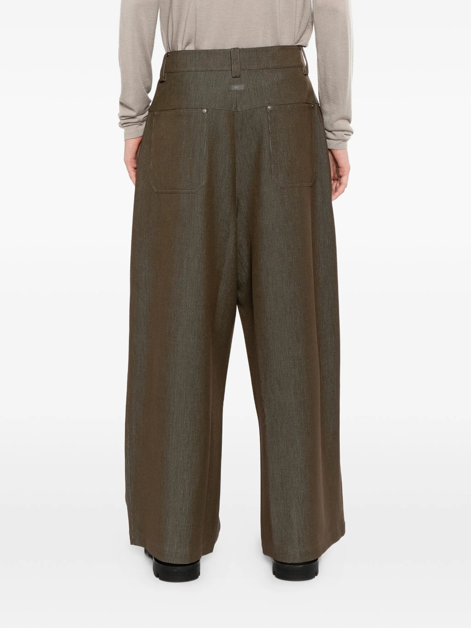 Брюки TEAM WANG Reset wide-leg trousers, размер 42, green — фото 1