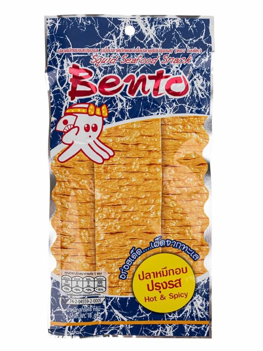 Запечённый кальмар с пастой Чили и острой приправой Bento (Таиланд), 18 гр