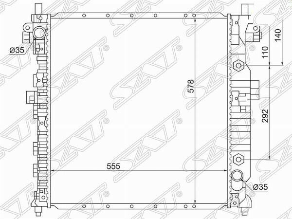 Радиатор SAT SY0002-1 SsangYong Actyon 05-10 / Kyron 05-16