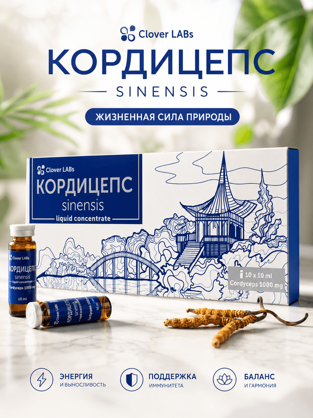 БАД Эльзам "Кордицепс", биоактивный, для иммунитета, 10 фл. по 10мл