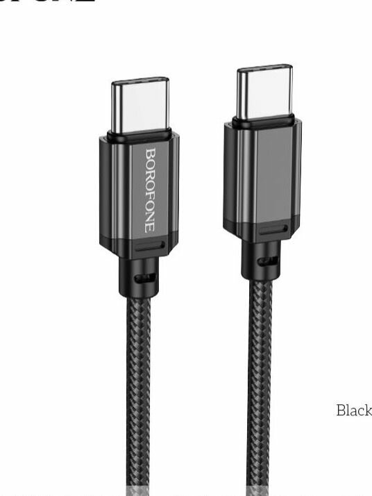 Кабель зарядки и передачи данных Borofone BX87 usb-c to usb-c 2M чёрный