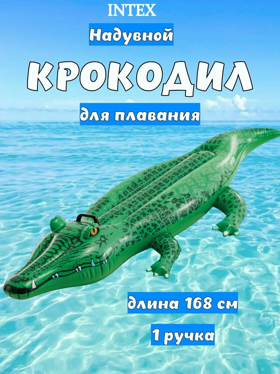 Крокодил для плавания надувной 58546
