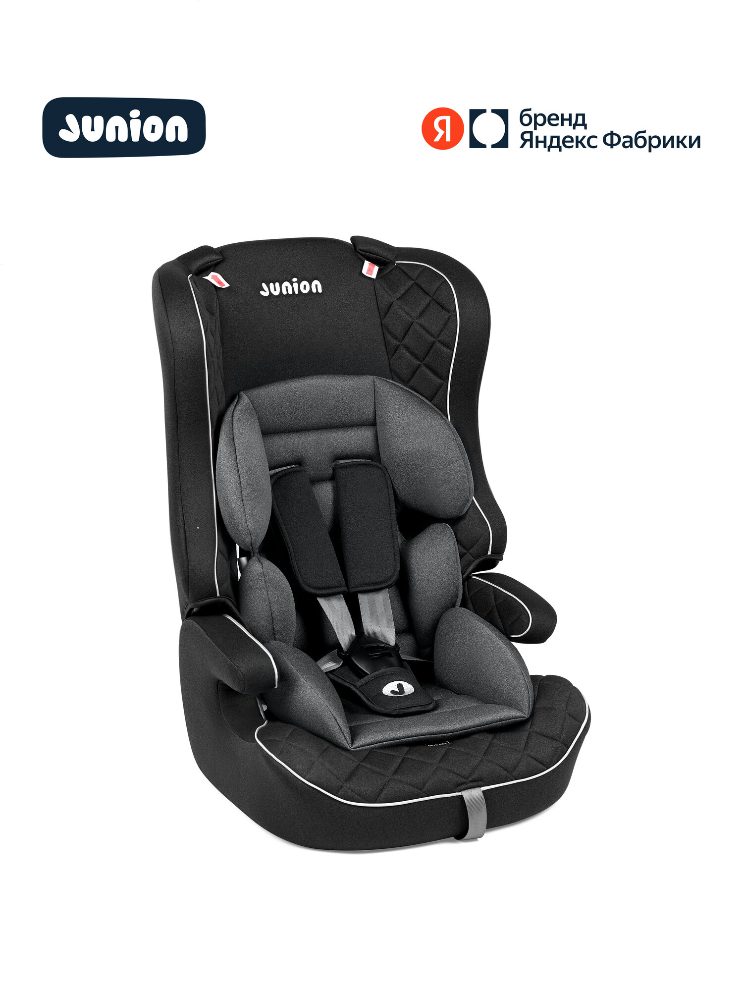 Автокресло Junion Dino группа 1/2/3 (9-36 кг), съемный чехол, чёрный