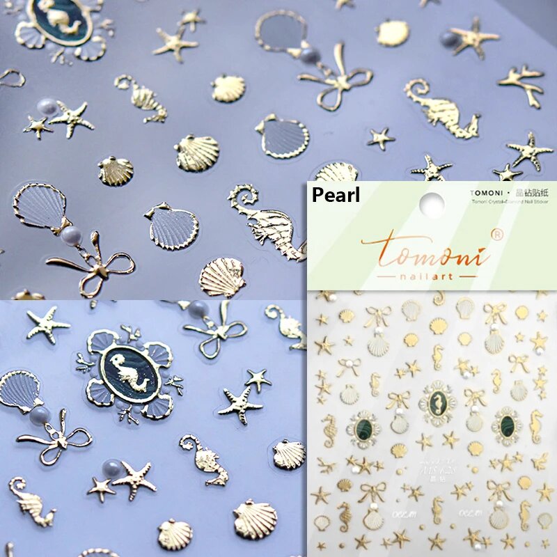 Золотые наклейки для ногтей Tomoni Pearl MP5903MS628