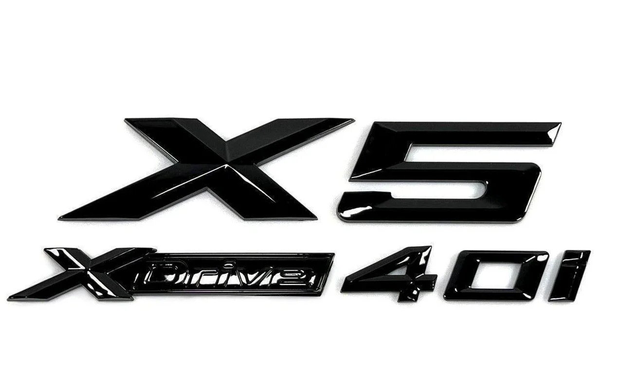 2 шт, глянцевый черный X5 XDrive 45e, значок багажника, эмблема, наклейка для BMW X5 E70 E53 F15 G05, аксессуары