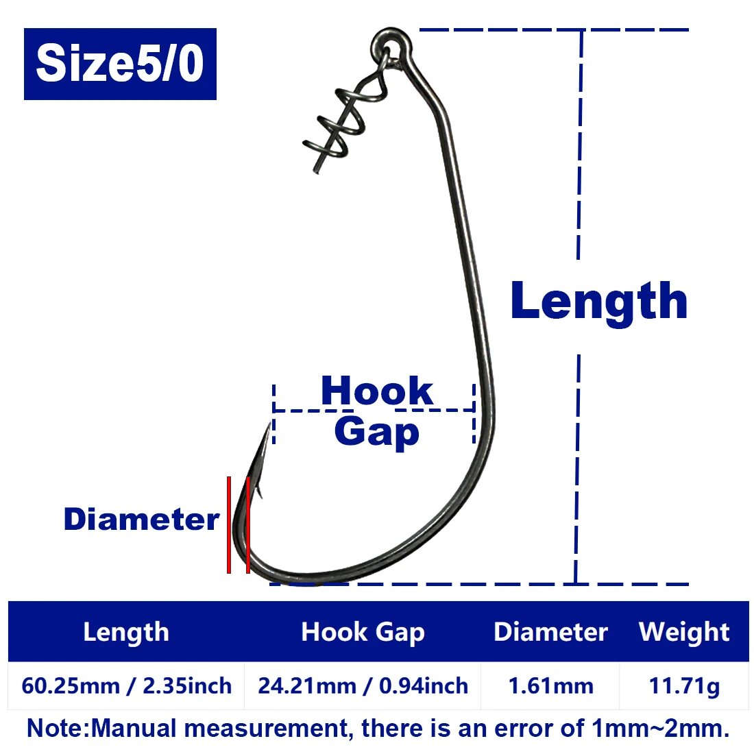 Рыболовный крючок FishTrip EWG, Size 5-0, 25pcs