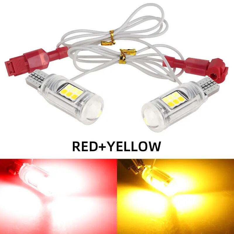 2 шт. T15 W16W двухцветные LED стоп-сигналы