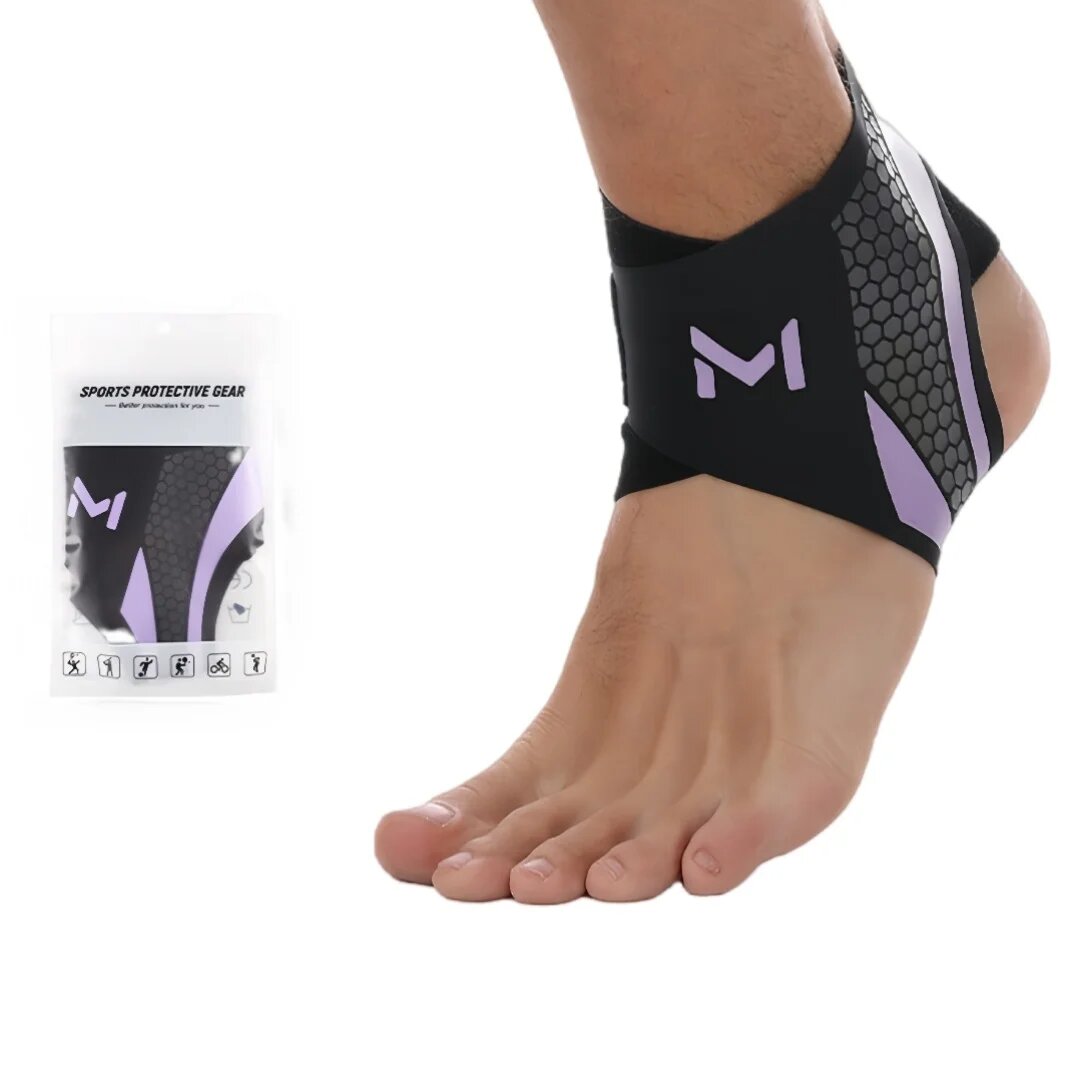 Компрессионный бандаж для голеностопа Black purple