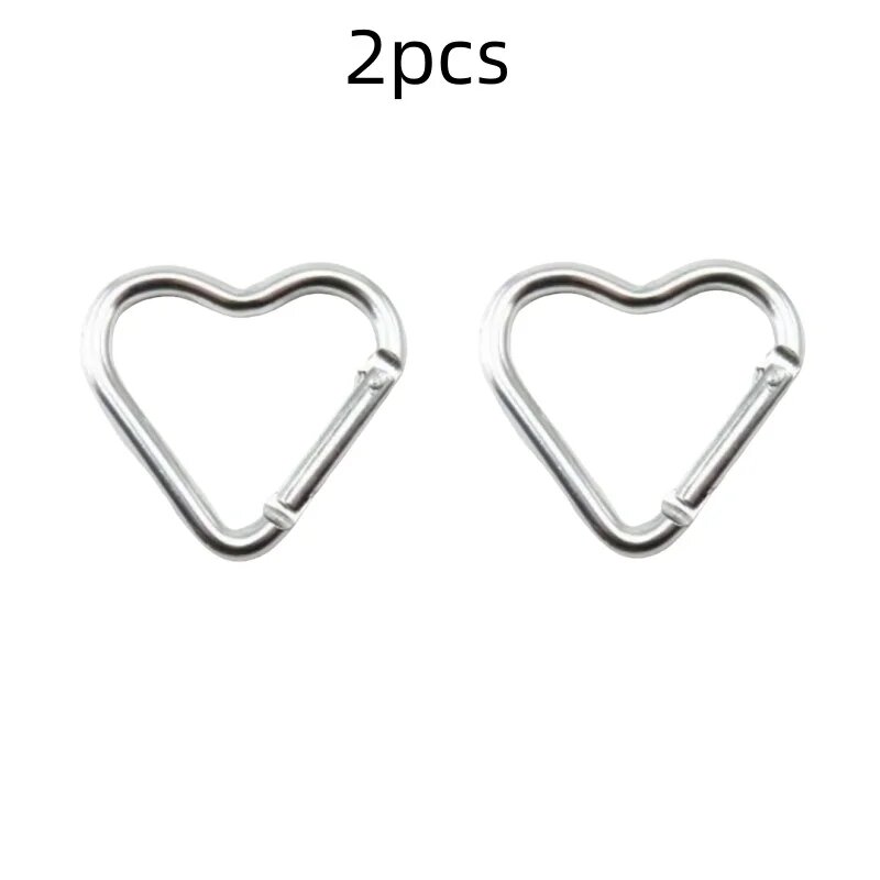 Карабин сердечком из алюминия для альпинизма silver-2pcs