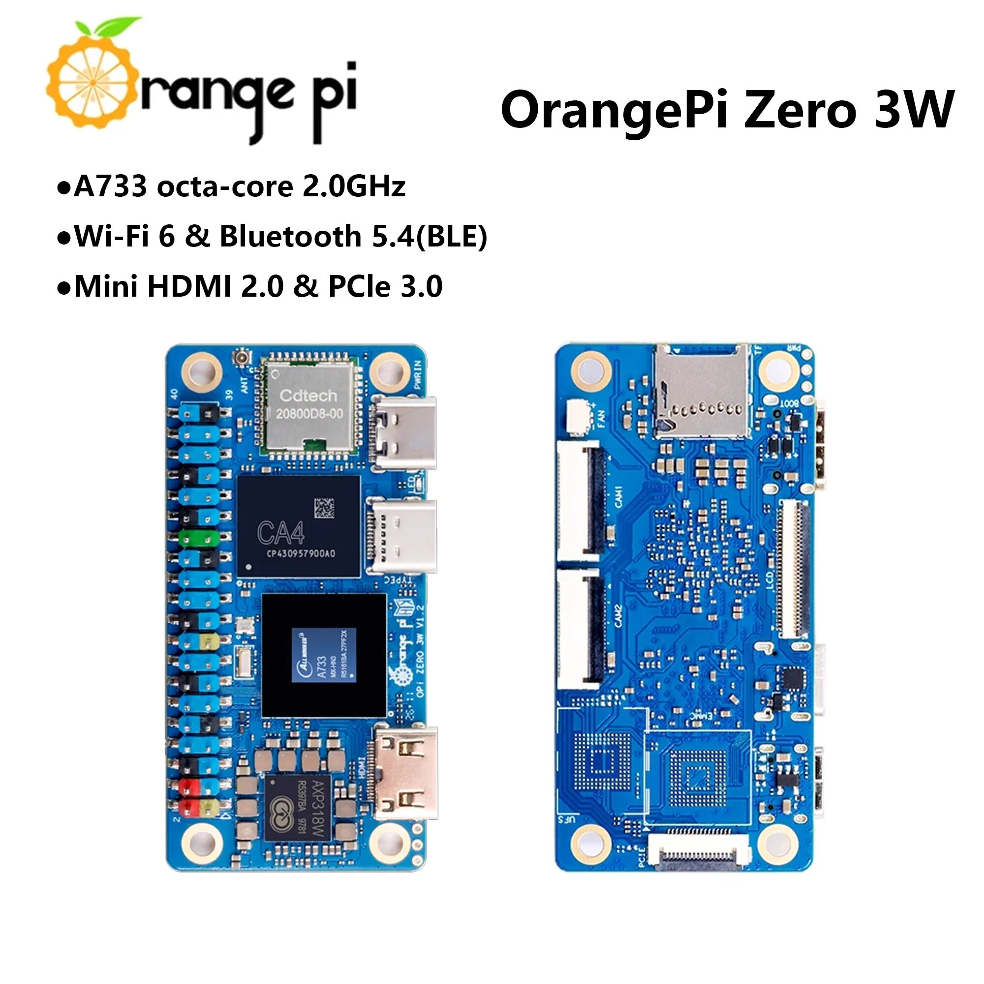 Orange Pi Zero 3W, 4GB RAM + Кулер — фото 1