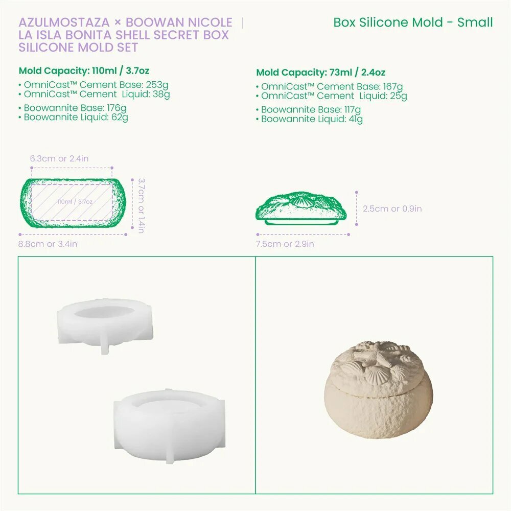 Силиконовая форма для мыла Azulmostaza La Isla Bonita Shell, small